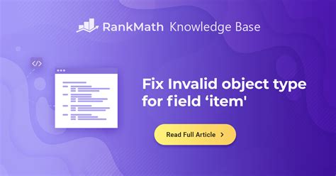 How To Fix Invalid Object Type For Field Item Rank Math