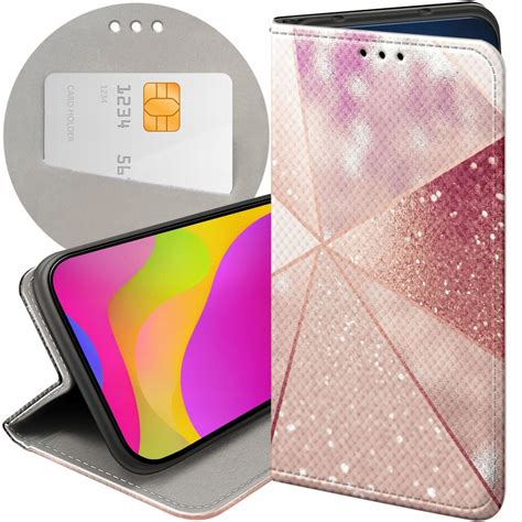 ETUI Z KLAPKĄ DO SAMSUNG GALAXY A05S WZORY RÓŻOWE ZŁOTO RÓŻ FUTERAŁ CASE Samsung Electronics