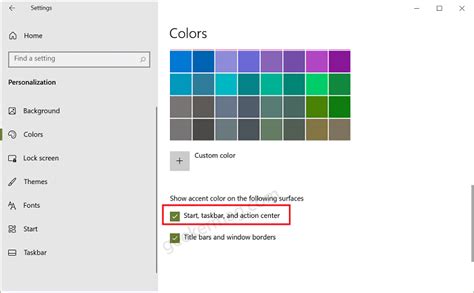 Fix Start Taskbar And Action Center” Accent Color Grayed Out On