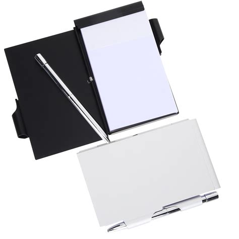 2 Pcs Clamshell Notebook Pocket Metal Memo Office Notepad Refillable