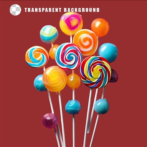 Premium Psd Rainbow Striped Candy Lollipop