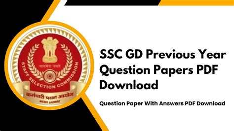 Ssc Gd Previous Year Question Papers Pdf Download True Turn Learning
