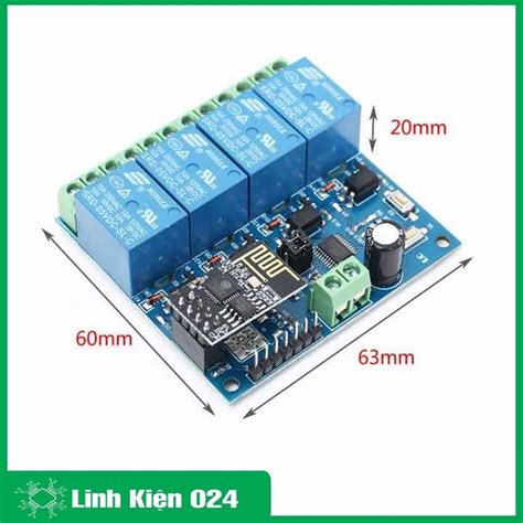 module relay esp8266 esp 01 dc 12 v 4 kênh hỗ trợ Điều khiển từ xa trên