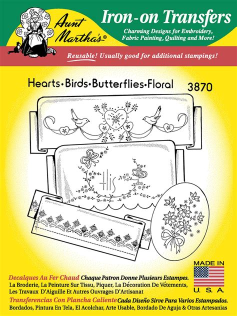Hearts Birds Butterfly And Floral Aunt Marthas Embroidery Transfer