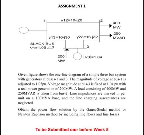 Solved Assignment 1 Given Figure Shows The One Line Diagram