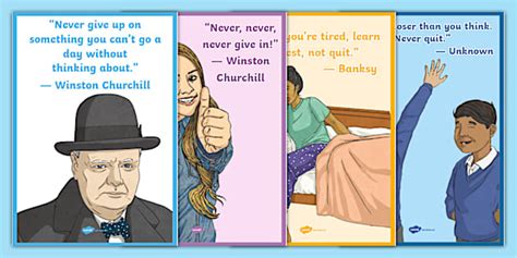 Never Quit Quotes Poster Pack Teacher Made Twinkl