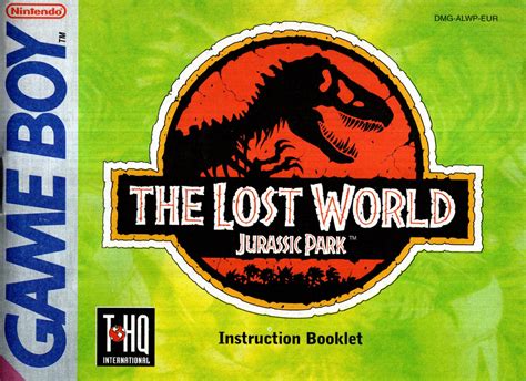 Manual The Lost World Jurassic Park Game Boy Super Retro Manuals