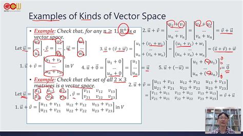Lec71 應用數學 線性代數 Vector Space、examples Of Kinds Of Vector Space Youtube