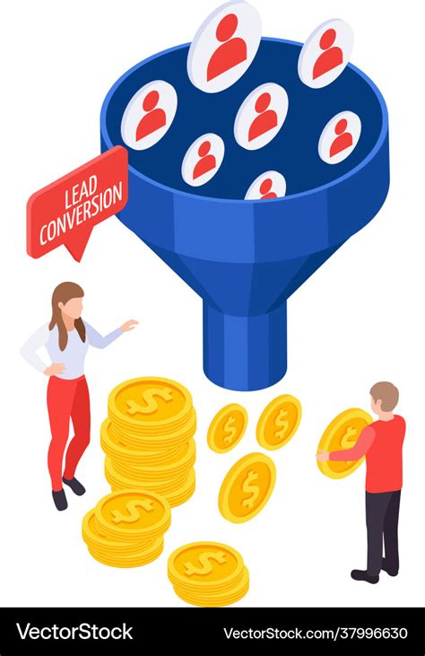 Lead Conversion Concept Royalty Free Vector Image