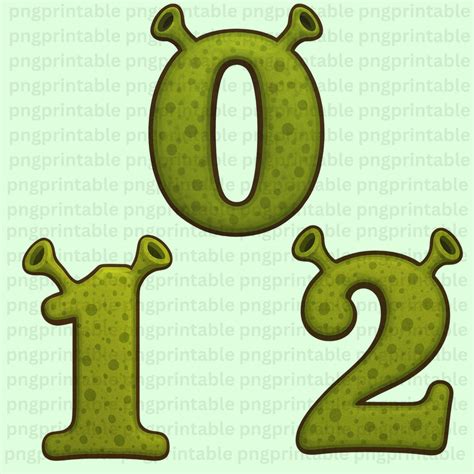 Shrek Birthday Party Decor Png And Svg Digital Download Shrek Numbers