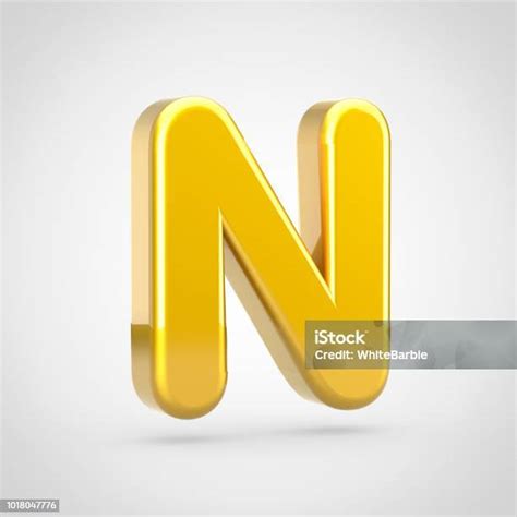 황금 편지 N 대문자 흰색 배경에 고립입니다 0명에 대한 스톡 사진 및 기타 이미지 0명 3차원 형태 금 금속 Istock