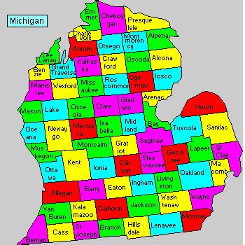 Michigan Counties List