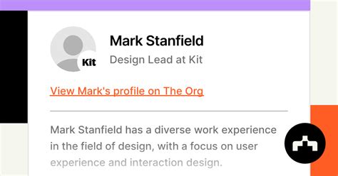 Mark Stanfield Design Lead At Kit The Org