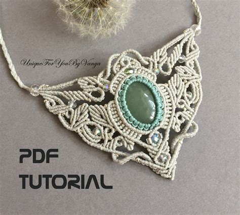 Micro Macrame Tutorial Macrame Necklace Pattern Pdf Micro Macrame