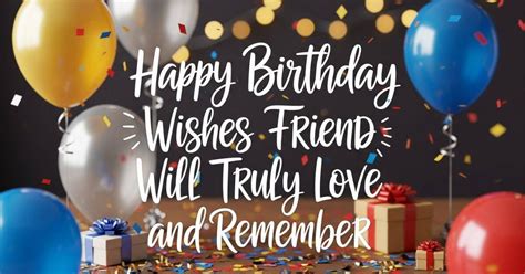 Happy Birthday Wishes Friend Will Truly Love And Remember