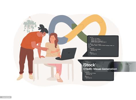 Devsecops Workflow Isolated Cartoon Vector Illustrations Stock