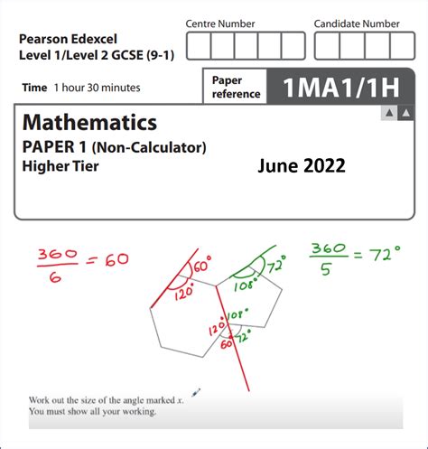 Edexcel Gcse 9 1 Mathematics June 2022 Paper 1ma1 1h Video Lessons Questions Step By Step