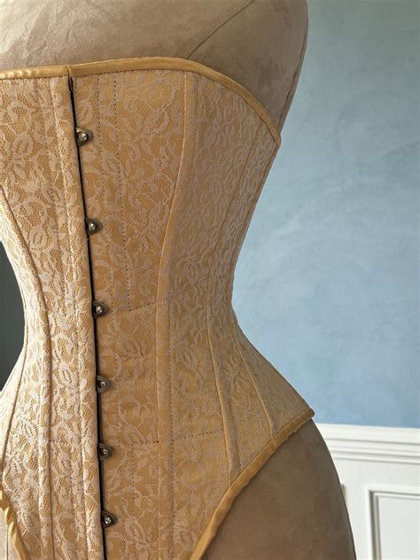 Historical Pattern Edwardian Overbust Corset From Satin And Floral Mes Corsettery Authentic