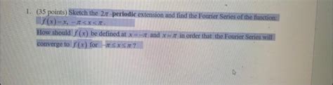 solved 1 35 points sketch the 2π periodic extension and
