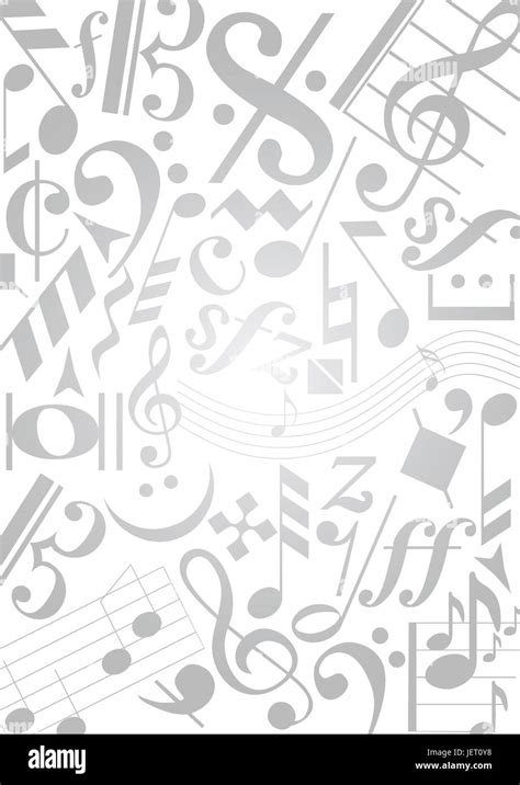 Pattern Of Musical Notes In Gray Gradient Stock Vector Stock Vector