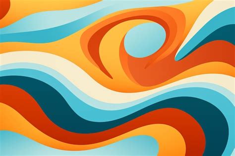 Premium Ai Image There Is A Colorful Abstract Background With Waves And A Sun Generative Ai