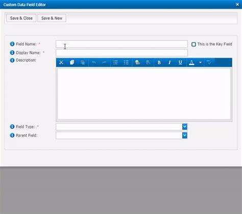 Documentation Field Types Available