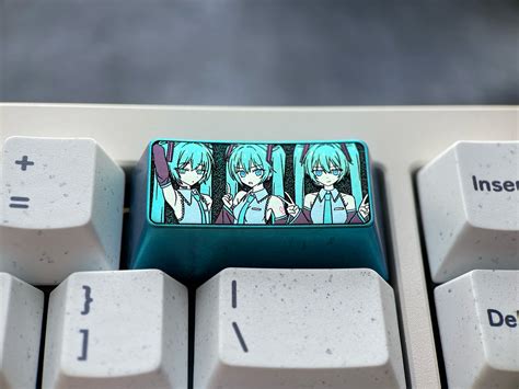 Hatsune Miku 2u Backspace Artisan Titanium Keycaps Ttkcap