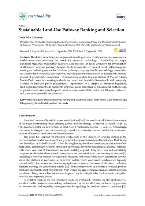 Pdf Sustainable Land Use Pathway Ranking And Selection