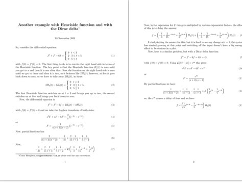 Another Example With Heaviside Function And With The Dirac Delta