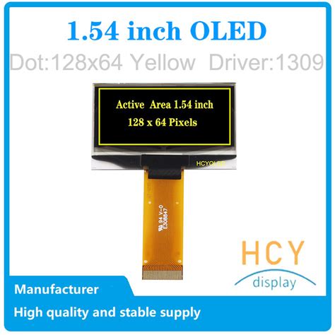154 Oled Display Yellow With Ssd1309 Driver And 128x64 Pixel