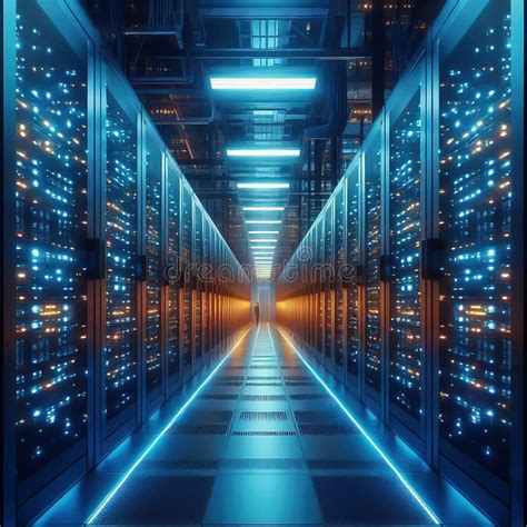 Server Room With Racks Data Center For Data Processing Cloud And