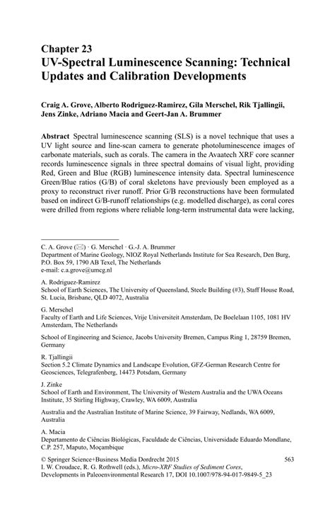 Pdf Uv Spectral Luminescence Scanning Technical Updates And