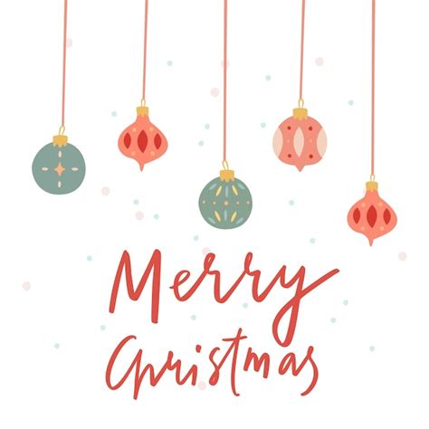 메리 크리스마스 크리스마스 장식 프리미엄 벡터