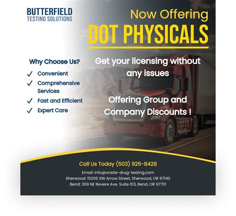 Dot Physicals Onsite Butterfield Testing Solutions
