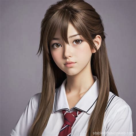 Cute Anime High School Student Stable Diffusion Online