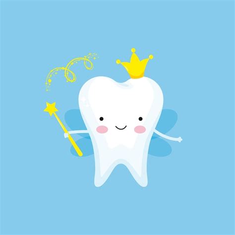 Premium Vector Vector Drawing Of A Cute Cartoon Tooth