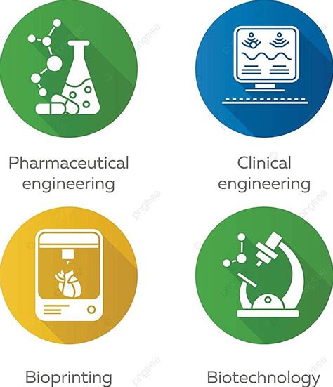 Bioengineering Icons For Medical Research And Treatment Bio