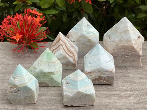 Standing Caribbean Calcite Top Polished Point Caribbean Calcite Point