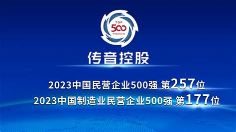 传音控股上榜2023中国民营企业500强、中国制造业民营企业500强 Ai云资讯