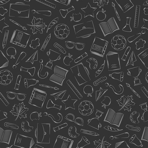 Back To School Doodles In Chalkboard Background 12069140 Vector Art At