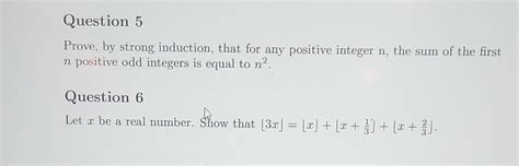 Solved Prove By Strong Induction That For Any Positive