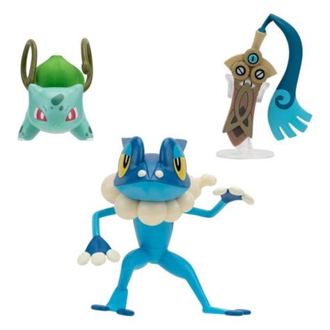 Pokémon Honedge Bulbasaur 4 Frogadier Battle Figure Set 3 Pack 5cm