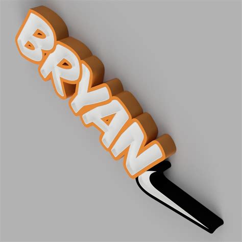Archivo 3d Nameled Bryan With Nike Logo Lampara Led Con Nombre・idea
