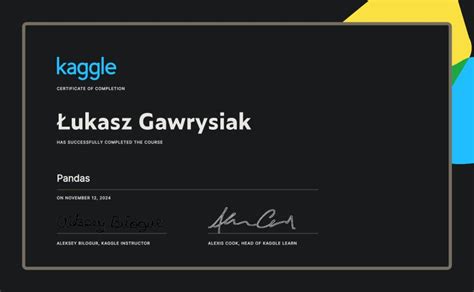 Lukasz Gawrysiak On Linkedin Kaggle Pandas Certificate Datascience