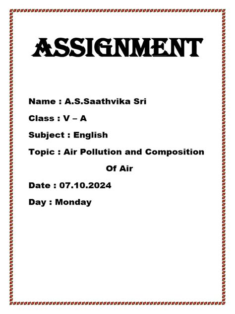 Assignment Pdf Atmosphere Of Earth Air Pollution