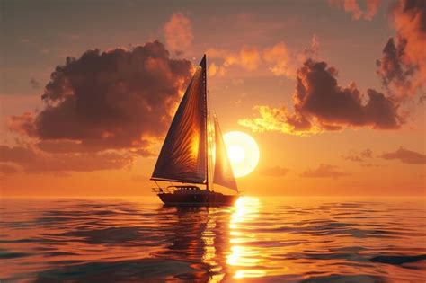 Premium Photo Capture The Sun Behind A Sailboat
