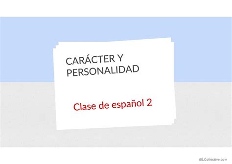 Caracter Y Aficiones Español Ele Powerpoints