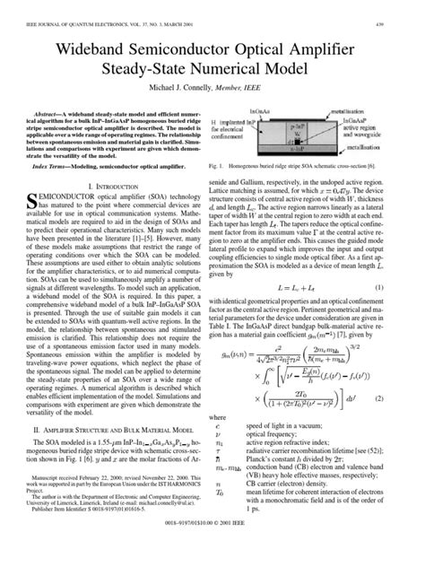 Wideband Semiconductor Optical Amplifier Steady State Numerical Model