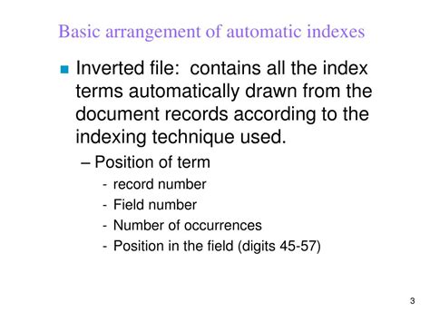 Ppt Automatic Indexing Powerpoint Presentation Free Download Id